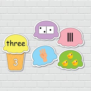 Ice Cream Matching Numbers Printable Activity for Kids. Homeschool ...