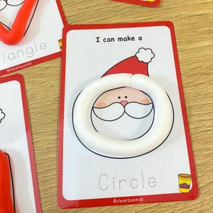 Santa Shapes Play Dough Mats, Printable Play Doh, Toddler Quiet Time ...