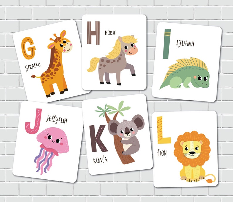 Alphabet Flashcards for Toddlers ABC Printable Flash Cards - Etsy