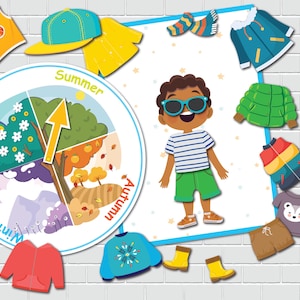 Dress up Printable Activity Four Seasons File Folder Games Toddler ...