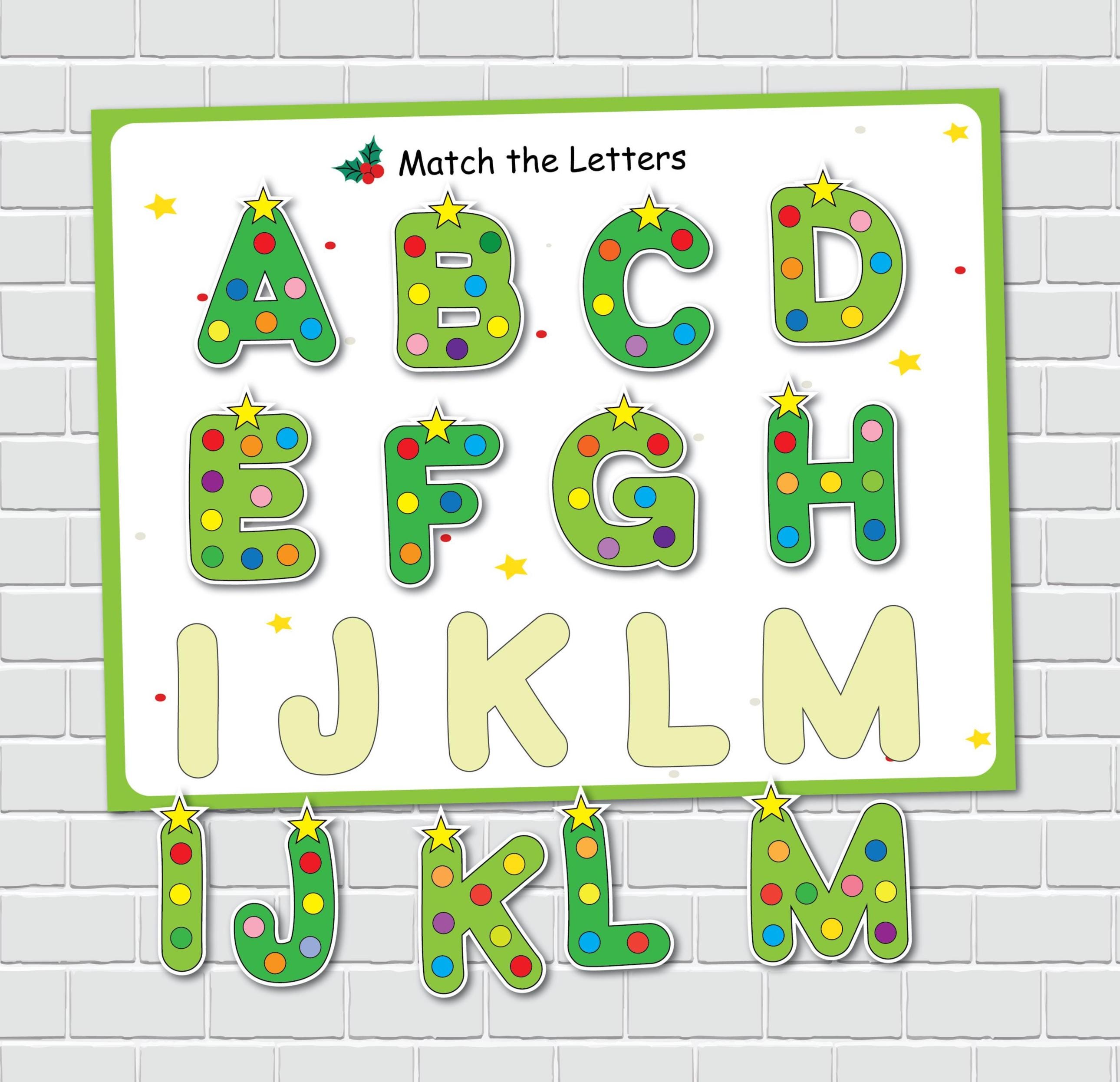Christmas Tree Alphabet Matching Game, Winter Busy Book Page, ABC ...