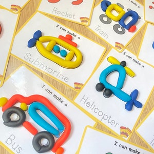 Play Doh Mats, Transportation Visual Cards, Printable Play Dough ...