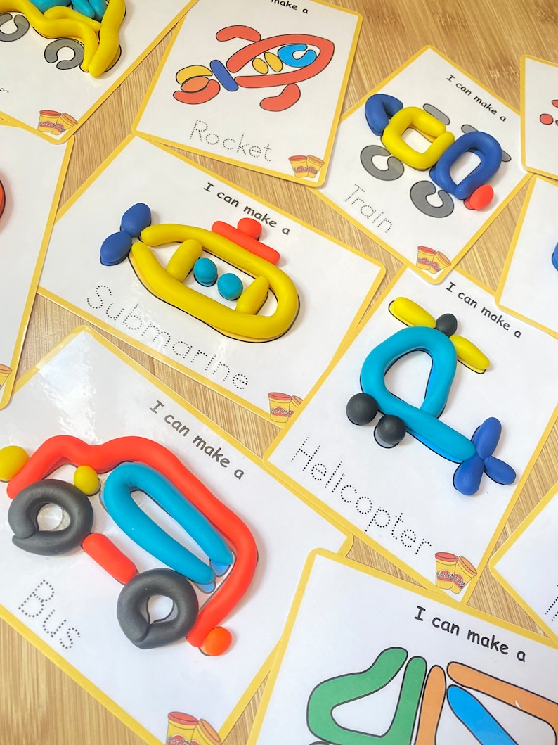 Play Doh Mats Transportation Visual Cards Printable Play - Etsy