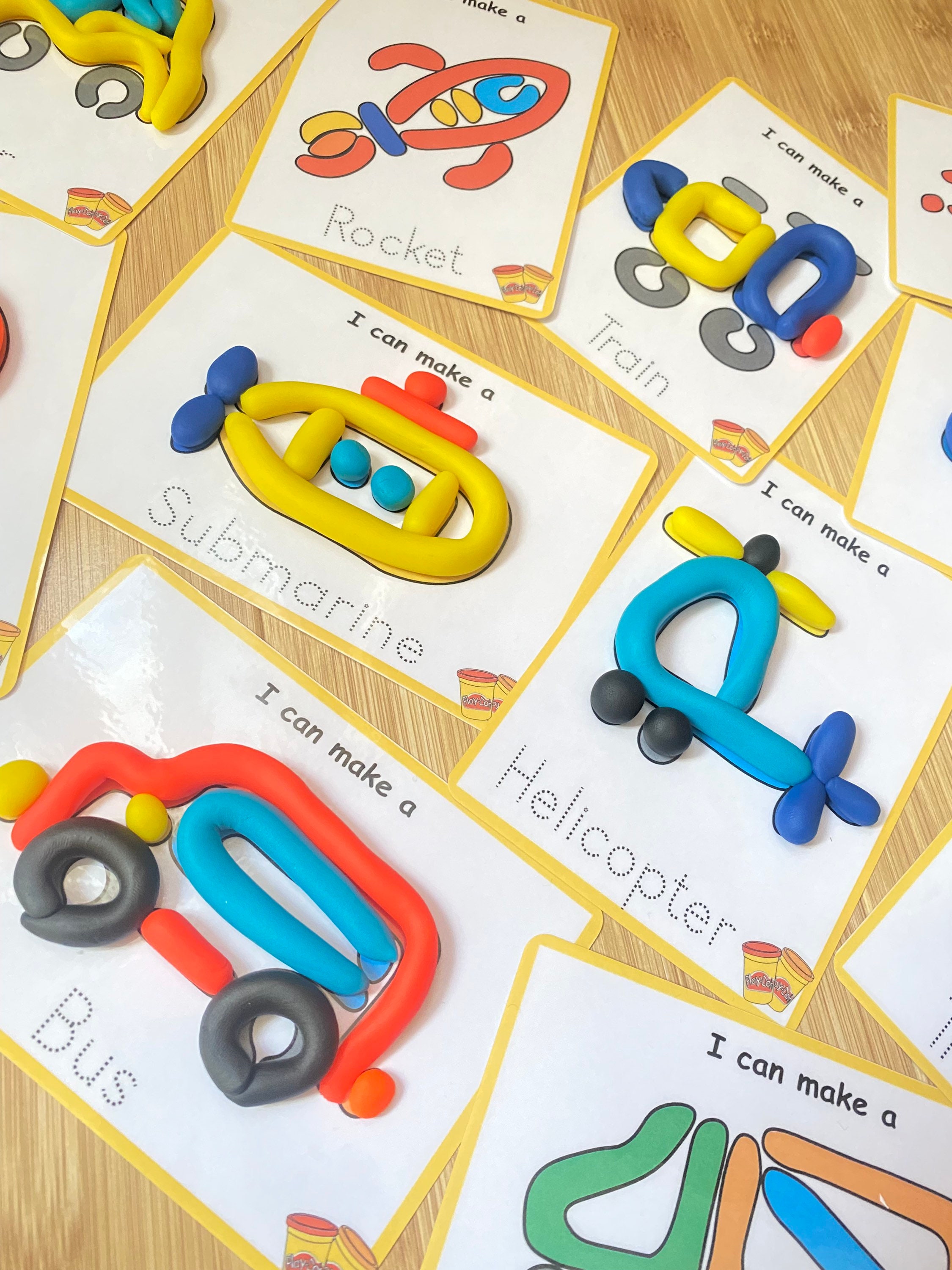 Play Doh Mats Transportation Visual Cards Printable Play - Etsy Australia