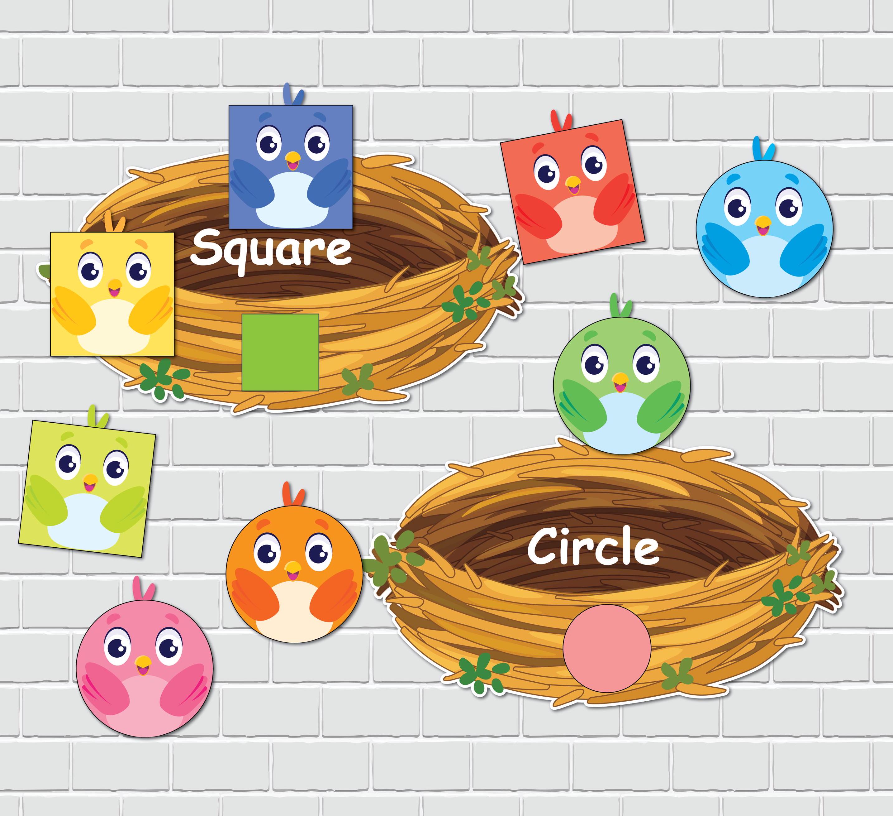 Birds Shapes Sorting Activity, 2D Shapes Center, Summer Busy Book Page ...
