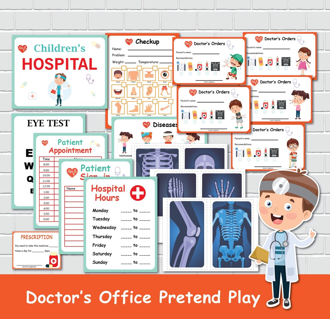 Doctor Pretend Play, Printable Hospital Dramatic Play, Preschool ...
