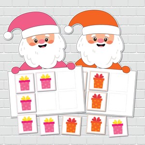 Santa Color Matching Activity for Kids, Christmas Theme Activities ...