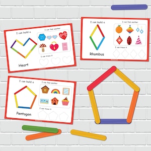 Popsicle Sticks Shapes Activity for Preschool and Kindergarten, Fine ...