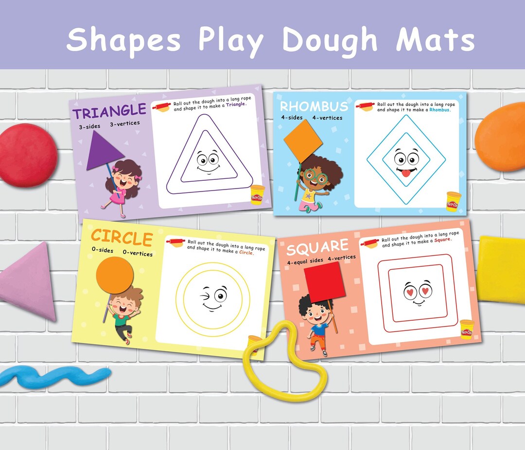 Shapes Play Dough Mats for Kids. Printable Playdough Activity. - Etsy