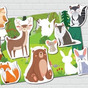 Animals Matching Activity Preschool Worksheets Toddler Busy Book Pages ...