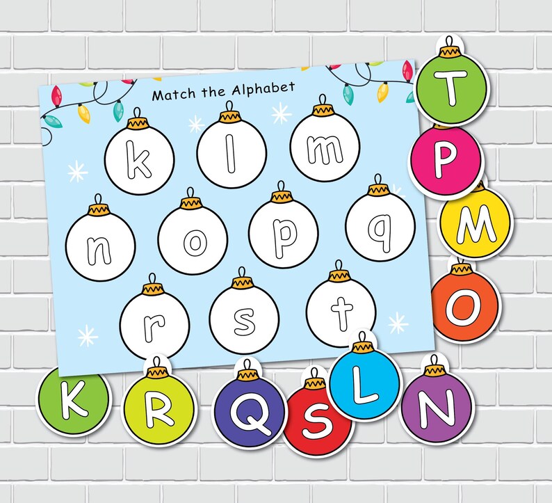 Christmas Alphabet Matching Game, Winter ABC Activity (digital Download ...