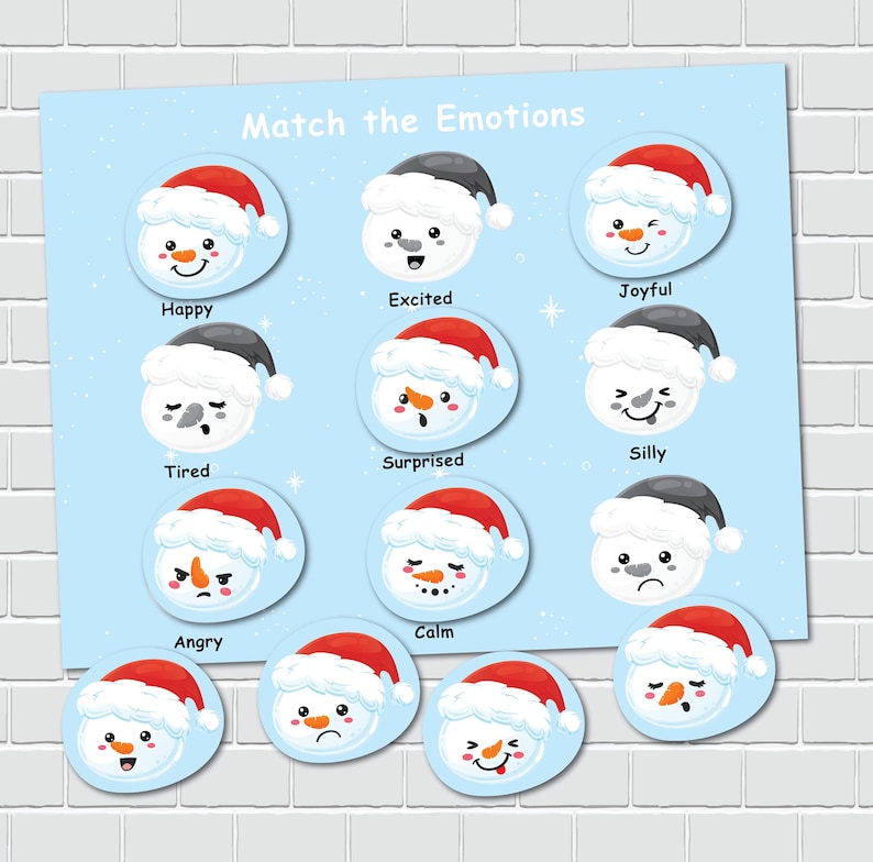 Snowman Emotions Activity for Kids, Preschool Printables, Toddler ...