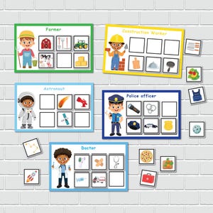 Community Helpers Preschool Sorting Mats. Professions Printable ...