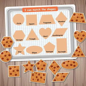 Cookies Shape Matching Activity, 2D Shapes, File Folder Games, Special ...