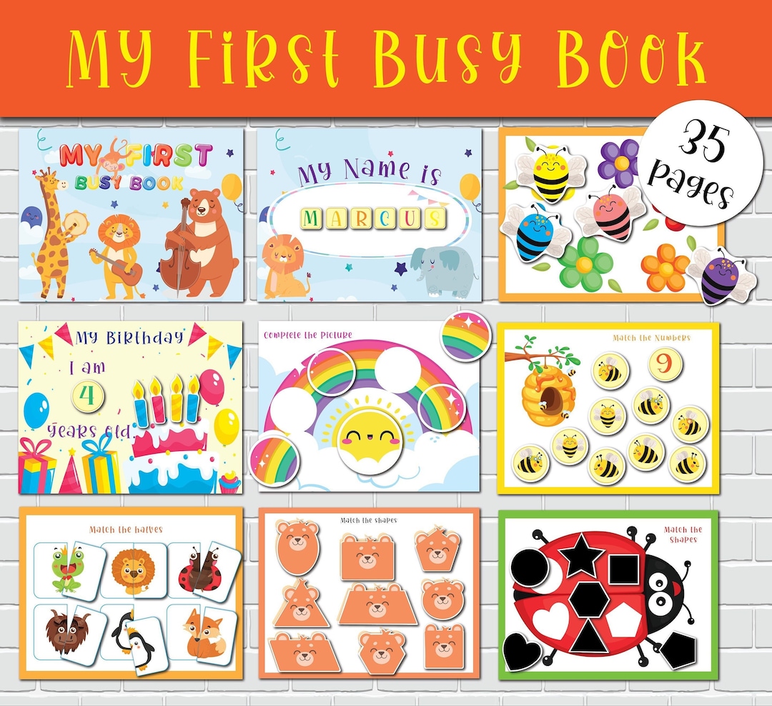 Toddler Busy Book Preschool Learning Binder Printable Quiet Book ...