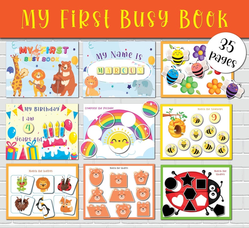 Toddler Busy Book Preschool Learning Binder Printable Quiet - Etsy