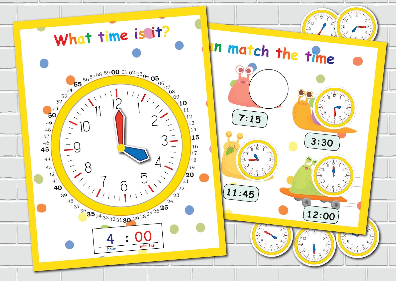 Printable Clock Telling Time Learning Activities Preschool - Etsy Canada