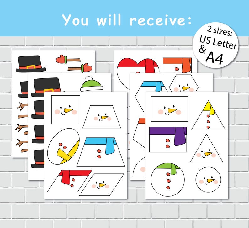 Build a Shape Snowman, 2D Shapes, Winter Busy Book, Special Education ...