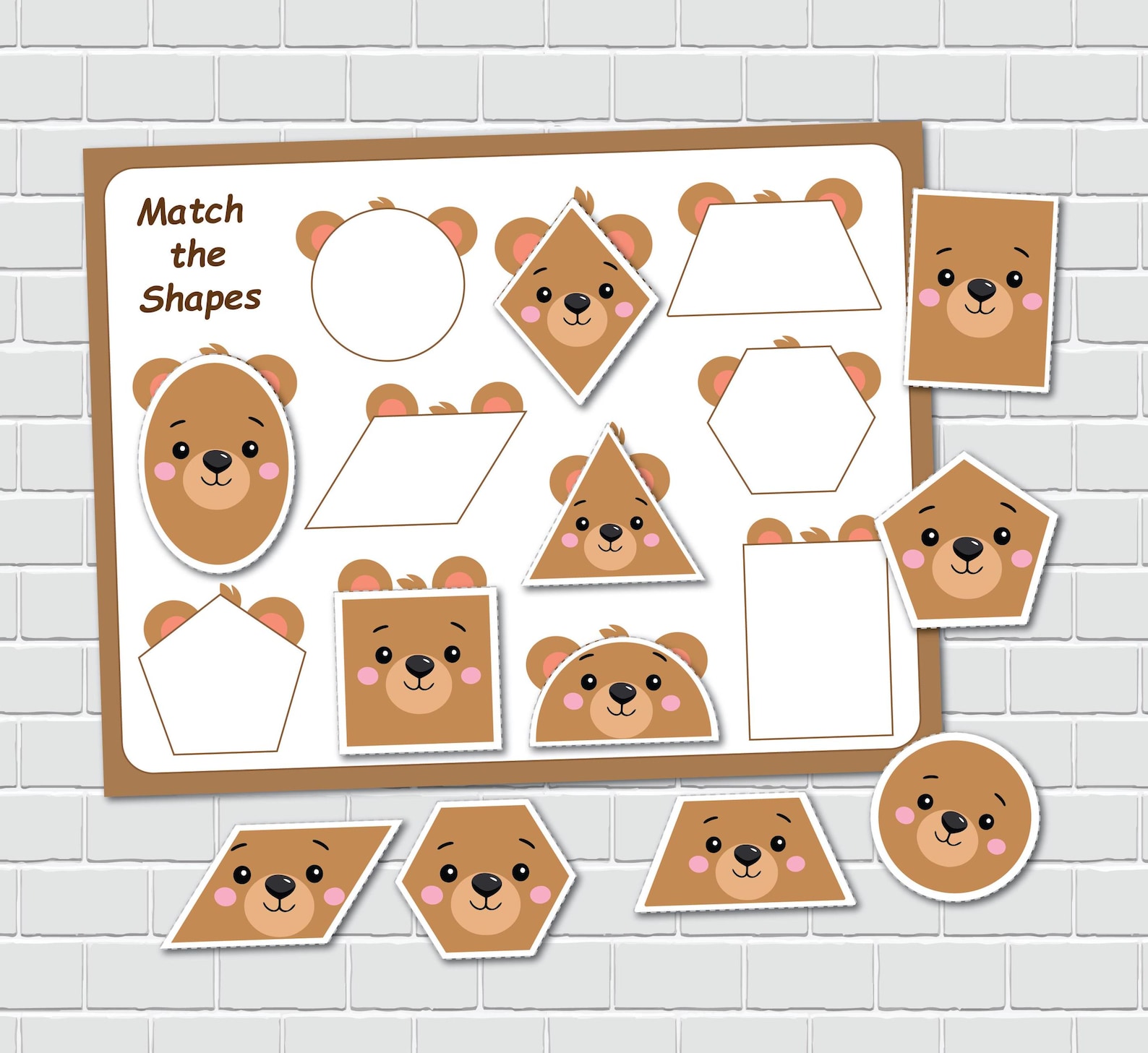 Bear Shape Matching Activity, 2D Shapes, File Folder Games, Special ...