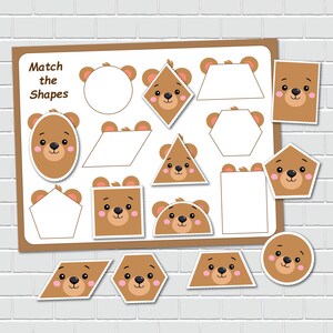 Bear Shape Matching Activity, 2D Shapes, File Folder Games, Special ...