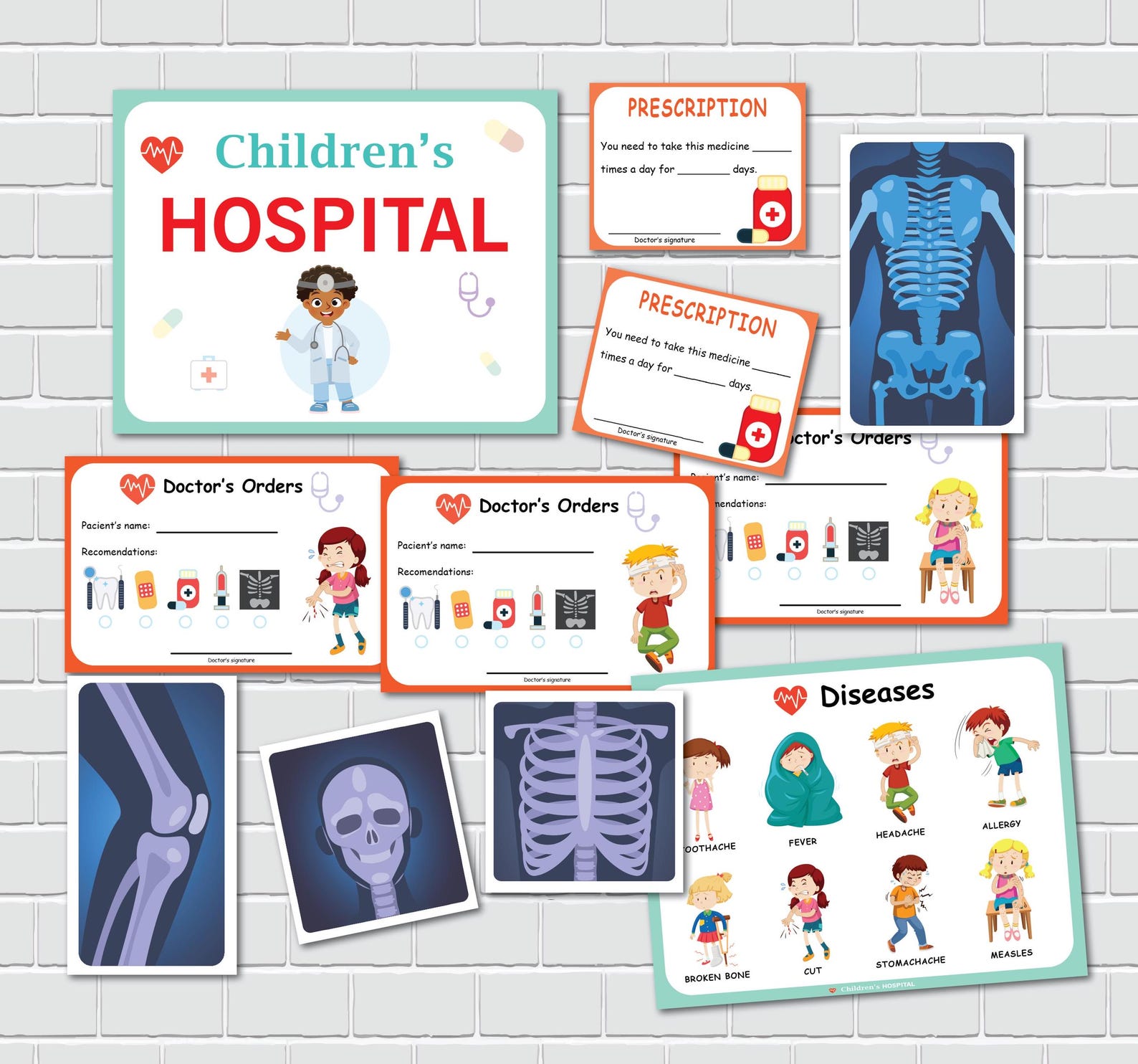 Doctor Pretend Play, Printable Hospital Dramatic Play, Preschool ...