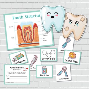 Dentist Dramatic Play, Dental Office Pretend Play, Printable Dramatic ...