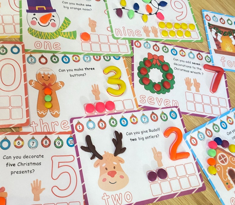 Christmas Play Doh Mats Toddler Printable Play Dough - Etsy