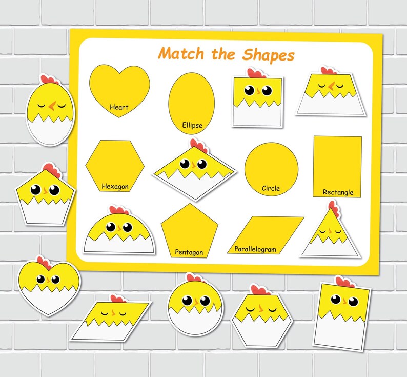 Chick Shape Matching Activity: Farm Busy Book Page (digital Download ...