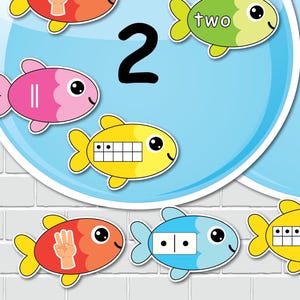 Fish and Fishbowl Numbers Matching Activity, Preschool Math Centers ...