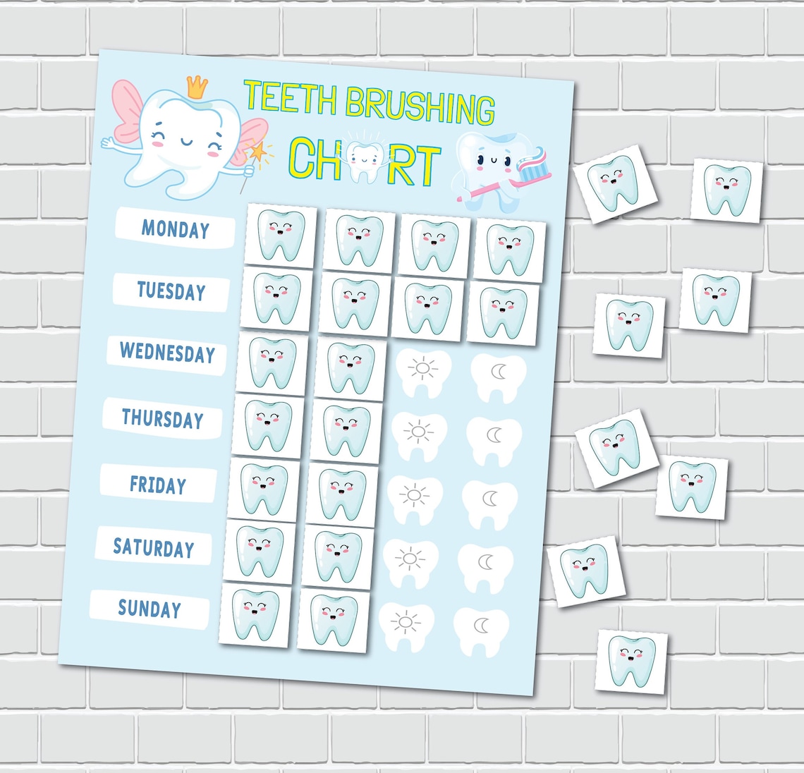 Dental Health Preschool Printable Activity for Kids, Teeth Brushing ...