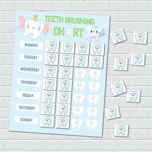 Dental Health Preschool Printable Activity for Kids, Teeth Brushing ...