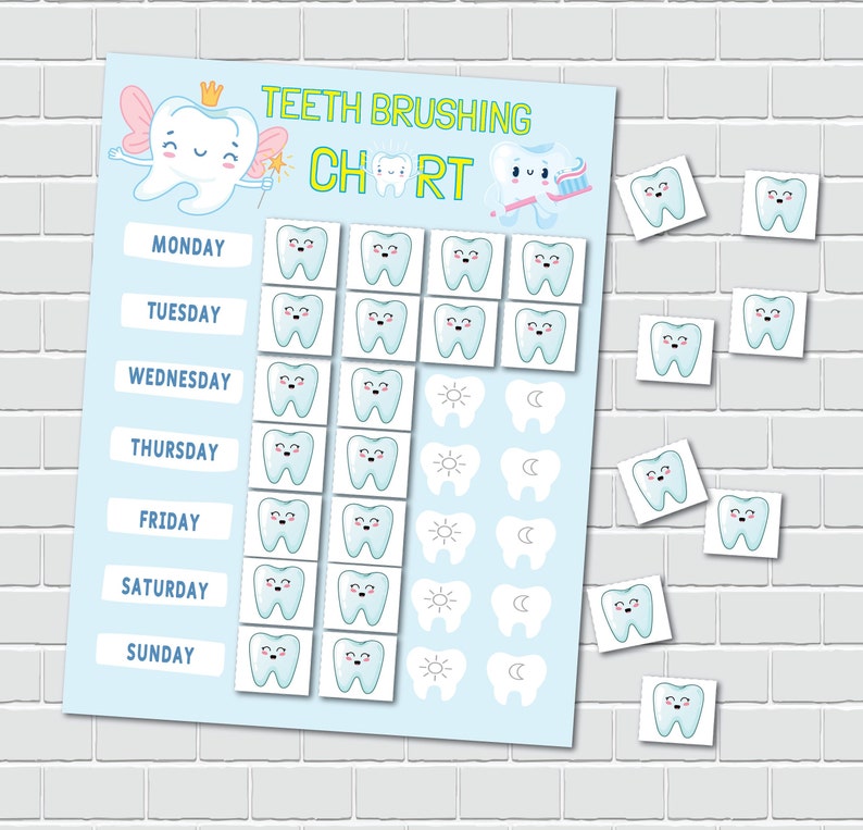 Dental Health Preschool Printable Activity for Kids, Teeth Brushing ...