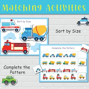 Vehicles Busy Book Preschool Learning Binder Toddler Quiet Book Cars ...