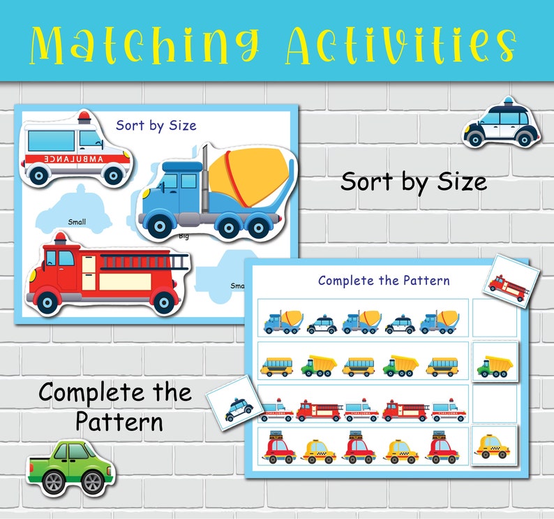 Vehicles Busy Book Preschool Learning Binder Toddler Quiet Book Cars ...