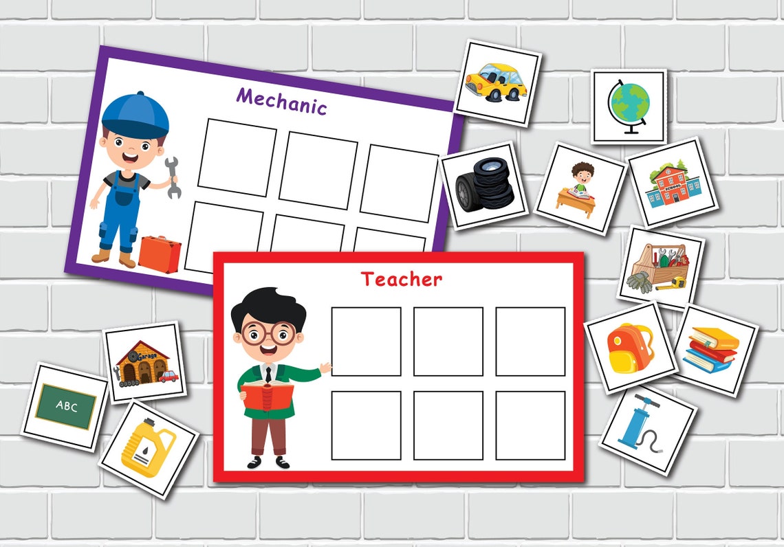 Community Helpers Preschool Sorting Mats. Professions - Etsy