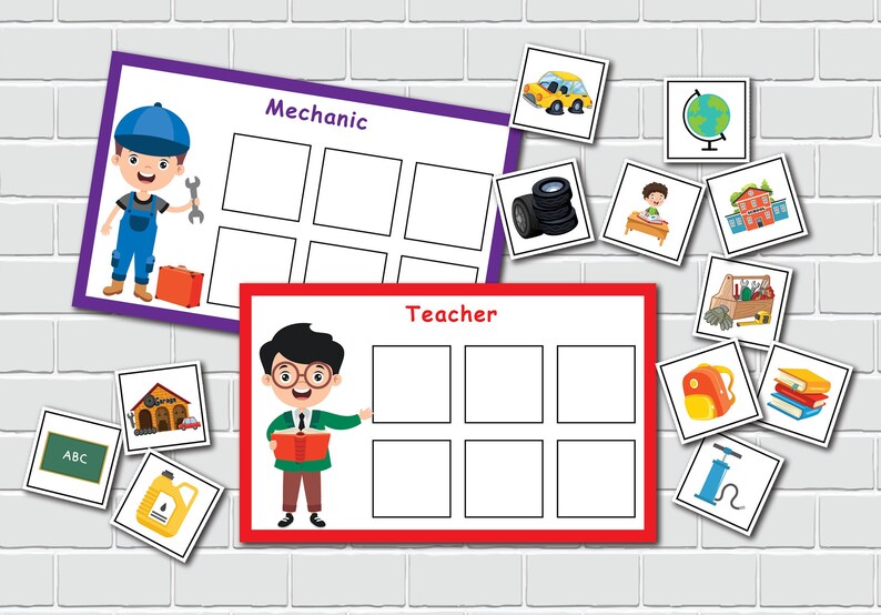 Community Helpers Preschool Sorting Mats. Professions - Etsy