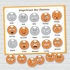 Gingerbread Man Emotions Activity for Kids, Preschool Printables ...