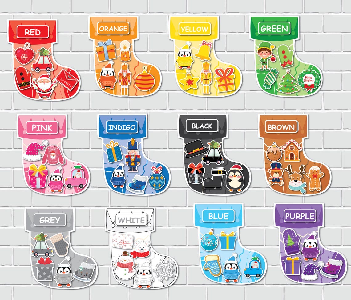 Christmas Color Matching Activity, Color Sorting Game for Kids, Toddler ...