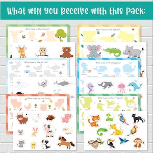 Animals of the World Busy Book Pages for Kids. Toddler Learning Binder ...