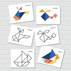 Transportation Theme Printable Tangrams Puzzle Activity for Preschool ...