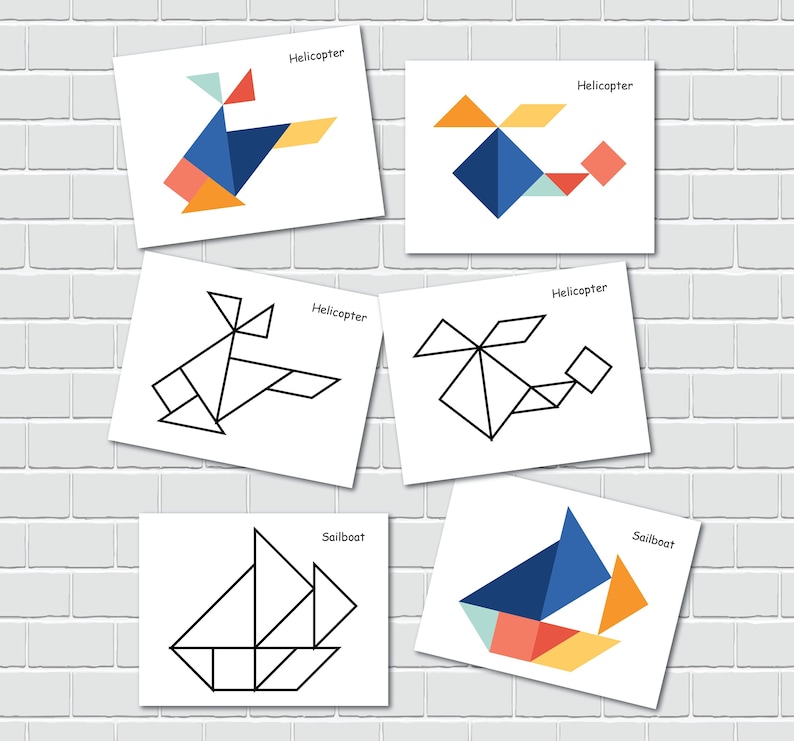 Transportation Theme Printable Tangrams Puzzle Activity for Preschool ...