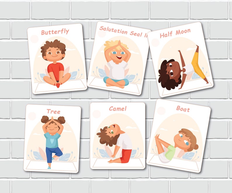 Kids Yoga Cards, Yoga Poses Flashcards, Printable Cards for Children ...