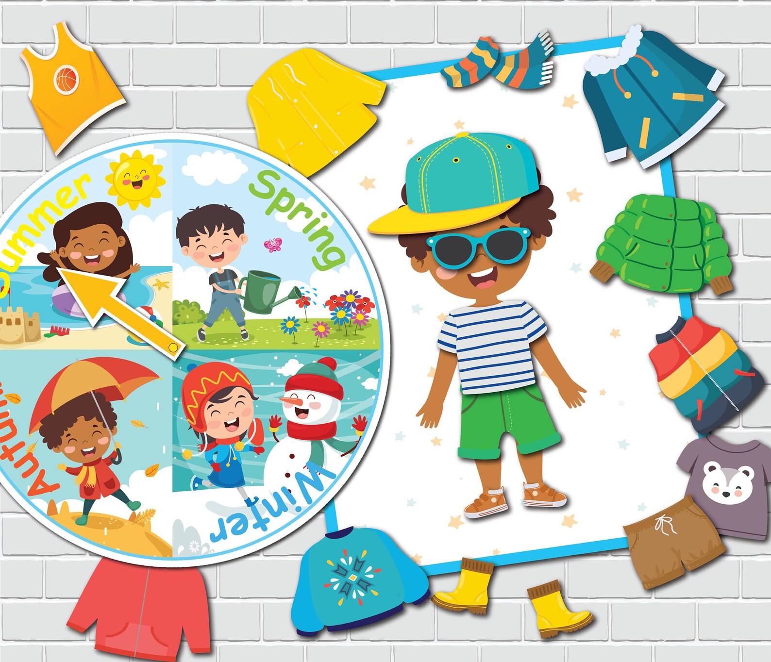 Dress up Printable Activity Four Seasons File Folder Games - Etsy Canada