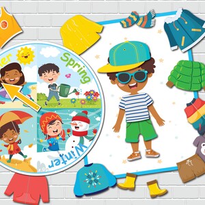 Dress up Printable Activity Four Seasons File Folder Games Toddler ...