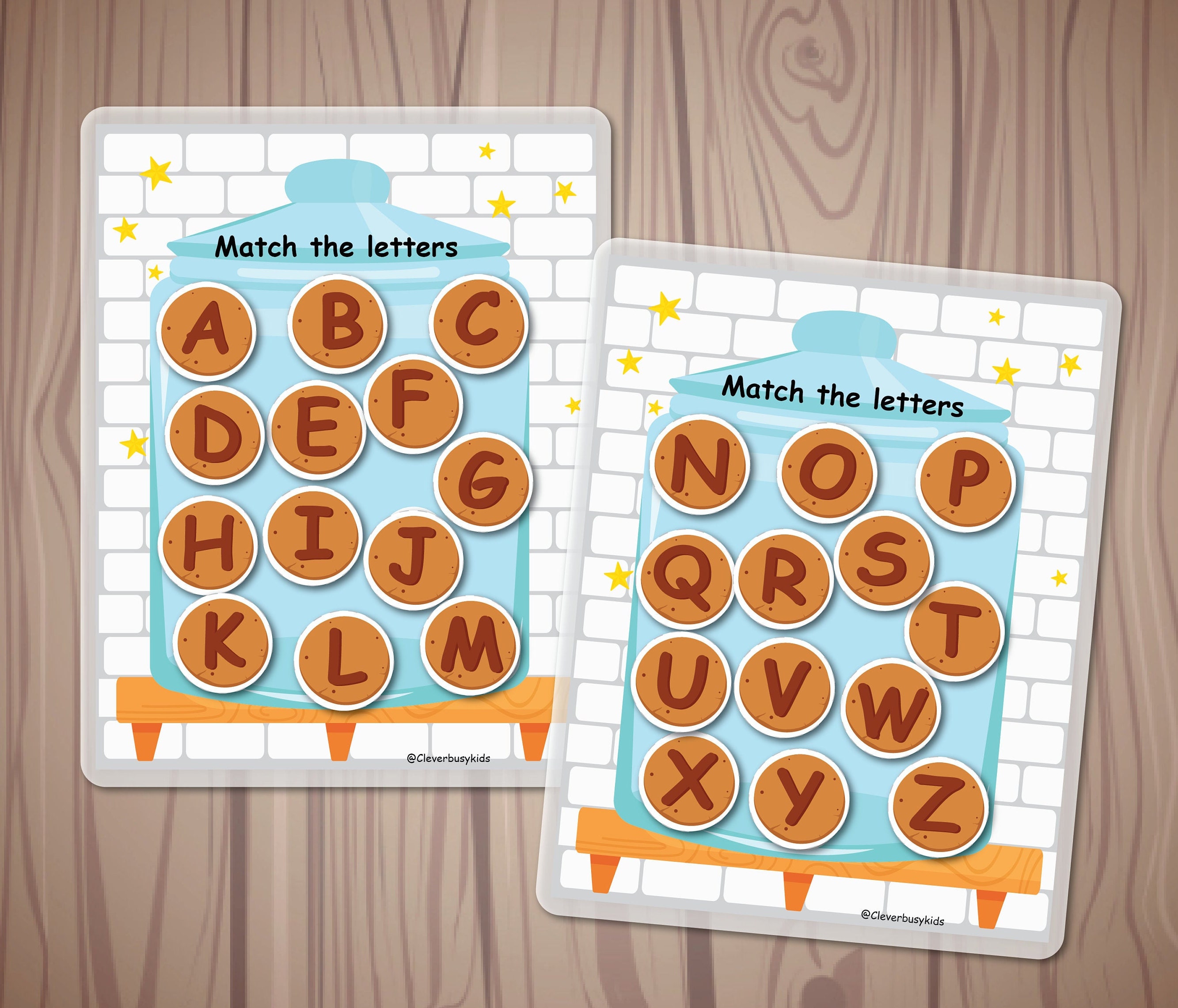 Cookie Jar Alphabet Matching Activity for Kids, Letter Recognition, Pre ...