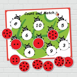 Ladybug Matching Activities, Preschool Math, Toddler Busy Book ...