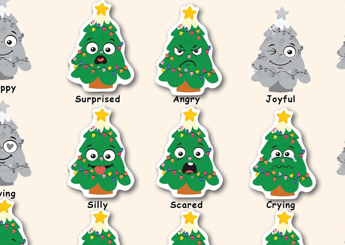 Christmas Tree Emotions Activity for Kids Preschool - Etsy