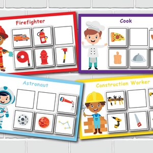 Community Helpers Preschool Sorting Mats. Professions Printable ...