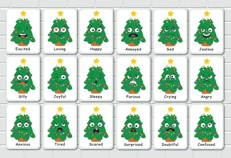 Christmas Tree Emotions Activity for Kids Preschool Feelings - Etsy