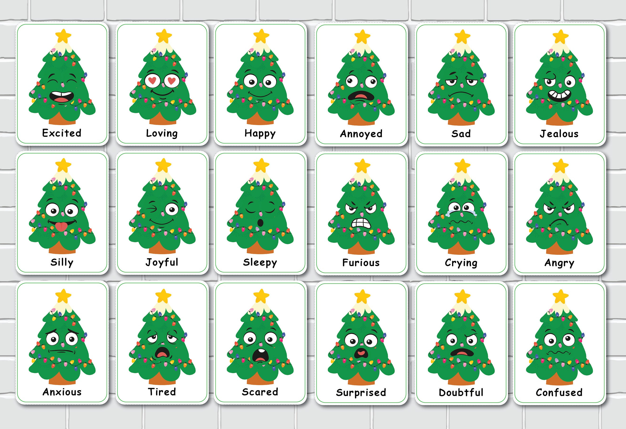 Christmas Tree Emotions Activity for Kids, Preschool Feelings ...